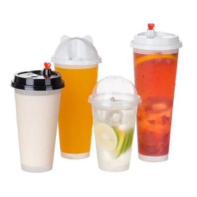 China Custom Logo Transparent Disposable Plastic U-Shaped PP Cup with Lid 200ml BPA-Free for sale