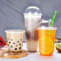 China Customized Bubble Tea Cup Clear PP Disposable Plastic Cup with Lid and Custom Logo for sale