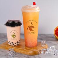 China 700ml 500ml 360ml Capacity Injection PP Plastic Bubble Tea Cups with Cup Lid Drinking Cup for sale