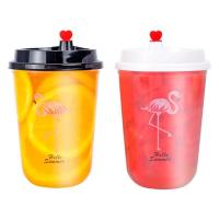 China Disposable PP Plastic Cups 16oz 24oz 32oz Custom Logo Printed Milk Tea Cup for sale