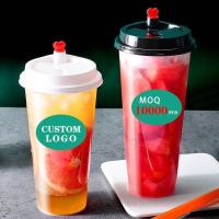 China Clear Biodegradable Disposable Plastic Bubble Tea PLA Cup 12oz/16oz/20oz/24oz Capacity for sale