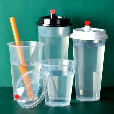 China Clear Plastic Disposable Cups for Custom Size Iced Coffee Bubble Boba Milk Tea Smoothie for sale