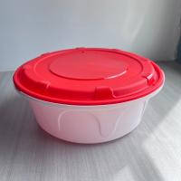 China 2000ml Disposable Round Plastic Preservation Bowl with Lid for Food Storage and Takeout for sale