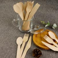 China Eco Friendly Disposable Wooden Spoon 160mm Food Grade Biodegradable Straight Tableware for sale