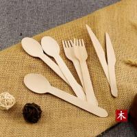 China Eco Friendly Disposable Wooden Spoon 160mm Food Grade Biodegradable Straight Tableware for sale