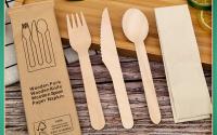 China Eco Friendly Disposable Wooden Spoon 160mm Food Grade Biodegradable Straight Tableware for sale