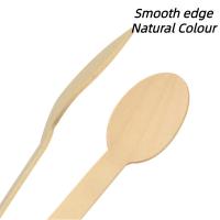 China Eco Friendly Disposable Wooden Spoon 160mm Food Grade Biodegradable Straight Tableware for sale