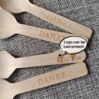 China Customized Disposable Wooden Coffee Stirrer Knife Eco-Friendly Biodegradable 52cm for sale