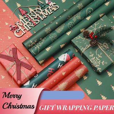 China Custom Kraft Gift Wrapping Paper Eco Friendly Biodegradable 30x40cm for sale