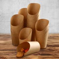 China 12 oz Kraft Paper French Fries Box Food Grade Holder Custom Logo Disposable Takeaway for sale