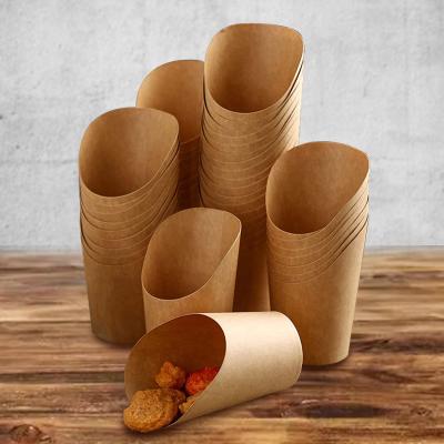 China 12 oz Kraft Paper French Fries Box Food Grade Holder Custom Logo Disposable Takeaway for sale
