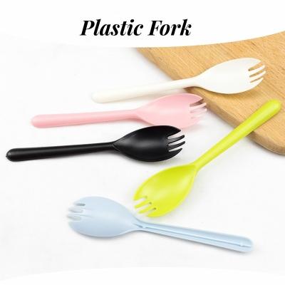 China Disposable PP Plastic Fork 14cm 18cm Multi Color for Cake Fruit Salad Dessert for sale