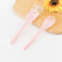 China Disposable PP Plastic Fork 14cm 18cm Multi Color for Cake Fruit Salad Dessert for sale