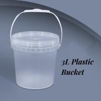 China 1L-5L Food Grade PP Round Clear Plastic Bucket with Handle Portable for sale