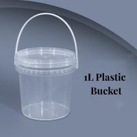 China 1L-5L Food Grade PP Round Clear Plastic Bucket with Handle Portable for sale