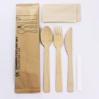 China Eco-Friendly Biodegradable Wooden Fork Knife Spoon Set 33cm Food Contact Grade Disposable Tableware for sale