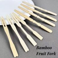 China Biodegradable Bamboo Fruit Fork 11cm Eco-Friendly Disposable Cutlery for Healthy Eating for sale