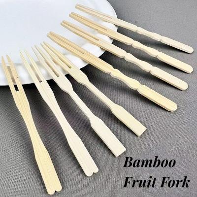 China Biodegradable Bamboo Fruit Fork 11cm Eco-Friendly Disposable Cutlery for Healthy Eating for sale