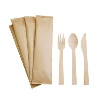 China Disposable Biodegradable Wooden Cutlery Set 33cm Knife Fork Spoon Teaspoon for sale