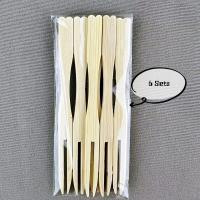 China Different Size Wooden Fork and Disposable Bamboo Cutlery for Fruit Salad for sale