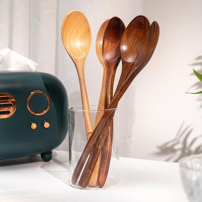 China 23.5cm Biodegradable Wooden Spoon Eco Friendly Disposable for Soup Jam Ice Cream for sale