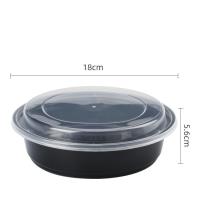China Initial Payment Disposable PP Plastic Takeaway Food Container PP Black Bowl with Lid for sale