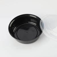 China Initial Payment Disposable PP Plastic Takeaway Food Container PP Black Bowl with Lid for sale