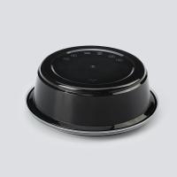 China Initial Payment Disposable PP Plastic Takeaway Food Container PP Black Bowl with Lid for sale