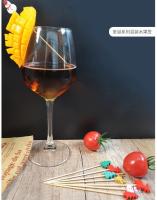 China Creative Design Multi Color Disposable Bamboo Skewers for Eco-Friendly Fruit Stickers for sale