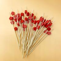 China Creative Design Multi Color Disposable Bamboo Skewers for Eco-Friendly Fruit Stickers for sale