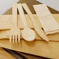 China Disposable Wooden Cutlery Fork Spoon 14cm 17cm Eco Friendly Biodegradable Tableware for sale