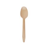China Natural Wooden Spork 105mm 140mm 160mm Disposable Eco Friendly Straight Style Custom for sale