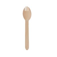 China Natural Wooden Spork 105mm 140mm 160mm Disposable Eco Friendly Straight Style Custom for sale
