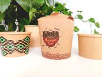 China Eco-Friendly Kraft Paper Food Container for Hot French Fries Fast Food Takeaway for sale