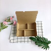 China Custom Printed Kraft 3 Compartment Lunch Box Food Grade Cardboard Disposable Takeaway for sale