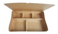 China Custom Printed Kraft 3 Compartment Lunch Box Food Grade Cardboard Disposable Takeaway for sale