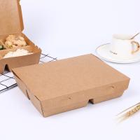 China Custom Printed Kraft 3 Compartment Lunch Box Food Grade Cardboard Disposable Takeaway for sale
