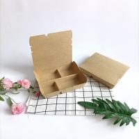 China Custom Printed Kraft 3 Compartment Lunch Box Food Grade Cardboard Disposable Takeaway for sale