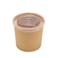 China 8oz Disposable Kraft Paper Soup Bucket Eco Friendly Biodegradable 1000pcs per Carton for sale