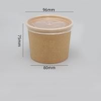 China 8oz Disposable Kraft Paper Soup Bucket Eco Friendly Biodegradable 1000pcs per Carton for sale
