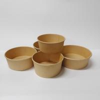 China 26oz Kraft Soup Bucket Biodegradable Microwave Safe Food Grade Disposable Container for sale