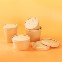 China Initial Payment Biodegradable Compostable Single Wall Cup 16oz Kraft Paper Soup Bucket for sale