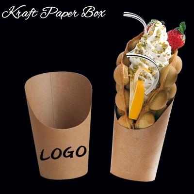 China Kraft Paper French Fries Box 2kg Capacity Eco-Friendly Disposable Takeaway Food Container for sale