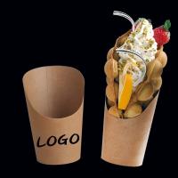 China Kraft Paper French Fries Box 2kg Capacity Eco-Friendly Disposable Takeaway Food Container for sale