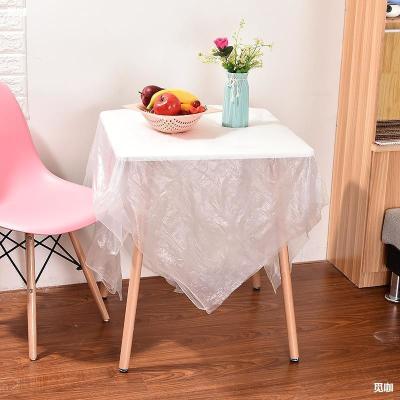 China Disposable PE Plastic Rectangular Tablecloth 1.8x1.7m Waterproof Dining Cloth for sale