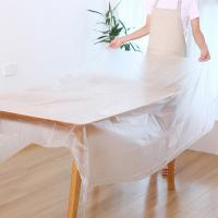 China Disposable PE Plastic Rectangular Tablecloth 1.8x1.7m Waterproof Dining Cloth for sale
