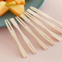 China Eco-Friendly Disposable Bamboo Fruit Fork 9cm Customizable Durable Biodegradable Cutlery for sale