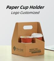 China Kraft Paper Cup Holder 2 4 6 Cups Disposable Eco Friendly Take Away 14kg for sale