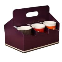 China Kraft Paper Cup Holder 2 4 6 Cups Disposable Eco Friendly Take Away 14kg for sale