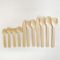China Disposable 1.5g Eco-Friendly Wooden Fork Knife Spoon Set Food Contact Grade 33cm for sale